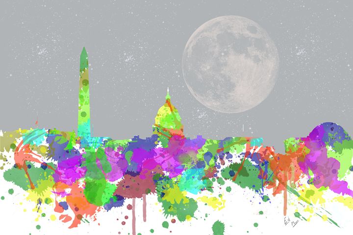 Washington dc skyline - Ed Mace - Paintings & Prints, Buildings ...
