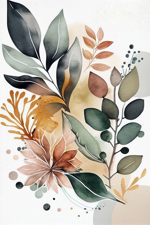 Bohemian Abstract Florals 10 - AdorableArt - Digital Art & AI, Abstract ...