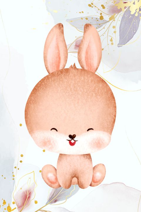 Watercolor Cute Rabbit Painting - AdorableArt - Digital Art & AI ...