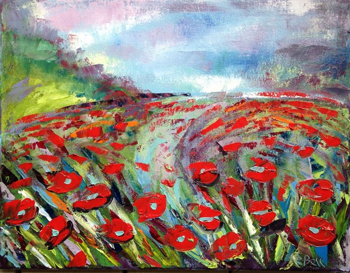 Poppy Field Impression - Emma Bell Fine Art - Paintings & Prints, Flowers, Plants, & Trees ...