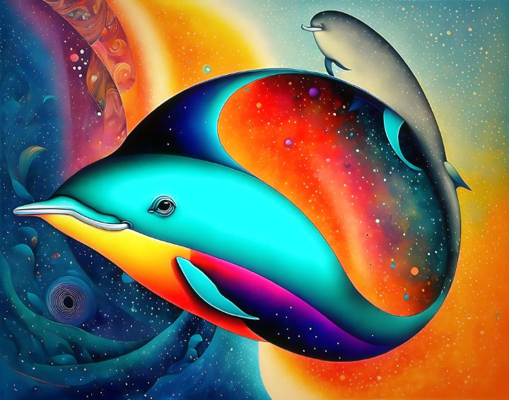 Dolphin Art - ArtbyTrudee - Digital Art & AI, Animals, Birds, & Fish ...