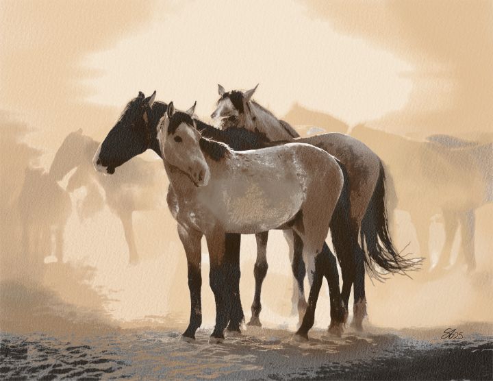 Fading Horses - Sophisticated Statements - Paintings & Prints, Animals ...