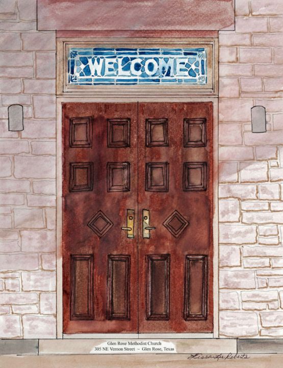 Glen Rose Texas Methodist Church - Art by Lissa - Paintings & Prints ...