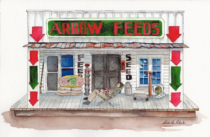 Arrow Feed Store - Art by Lissa - Digital Art & AI, Buildings ...