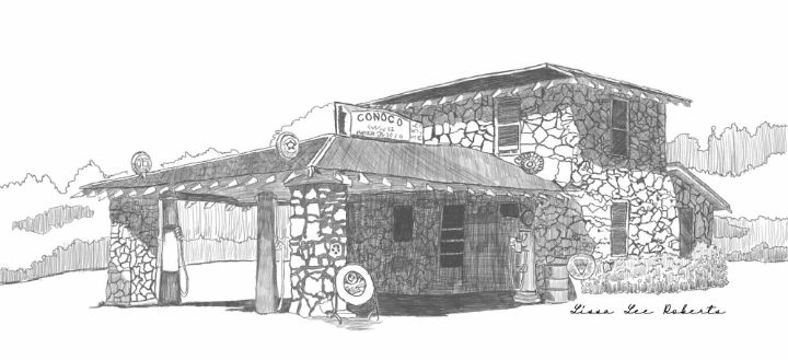 Conoco Station Glen Rose, TX - Art by Lissa - Paintings & Prints ...