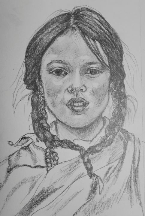 Native American Girl - 1 - Art by Lissa - Drawings & Illustration ...