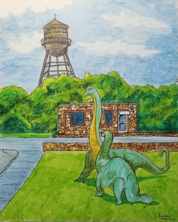 Dinosaur Square - Art by Lissa - Paintings & Prints, Places & Travel ...