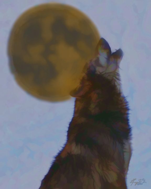 WolfHowl - Ray LeBlanc - Digital Art & AI, Animals, Birds, & Fish ...