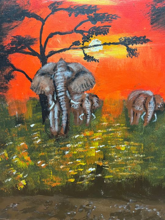 Safari Sunset - Baruch Art & Design Co. - Paintings & Prints, Animals ...