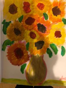 Sunflowers In A Vase - Anoula’s Art - Paintings & Prints, Flowers ...
