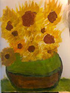 Sunflowers In A Vase - Anoula’s Art - Paintings & Prints, Flowers ...