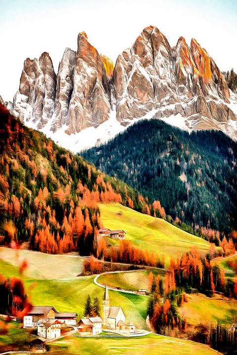 Alpine Village by W Joseph - Joseph Wall Art - Paintings & Prints ...