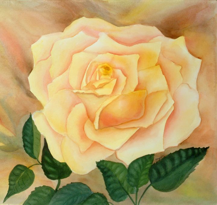 Yellow Rose - Margie's art - Paintings & Prints, Flowers, Plants ...