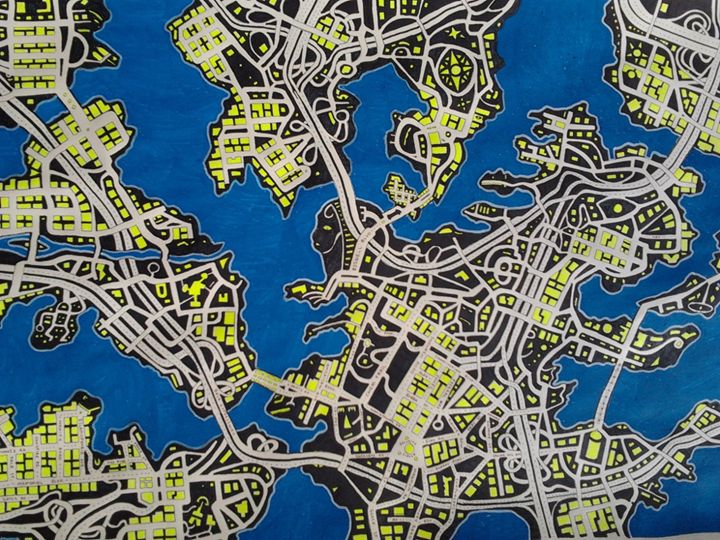 City in the Dark - Shanewattmaps - Drawings & Illustration, Fantasy ...