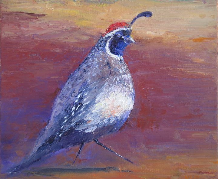 Desert Quail - Kathryn Barnes - Paintings & Prints, Animals, Birds ...