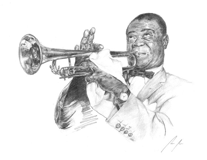 Louis Armstrong - Famous Actors - Drawings & Illustration, People ...
