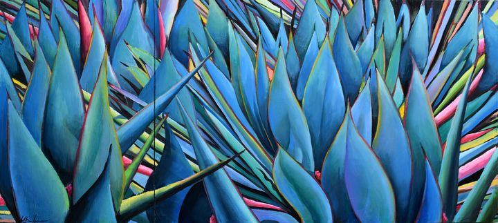 Large Agave Wall Diptych - Prints by Geoff Greene - Paintings & Prints ...
