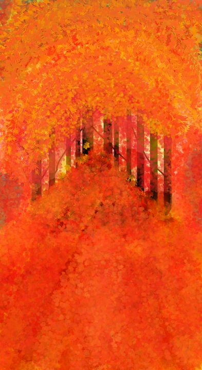 Orange forest - Sketchyinspiration - Digital Art & AI, Flowers, Plants ...