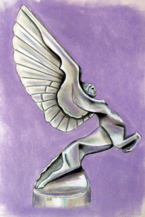 Winged Figure Hood Ornament - Brickyard Studios - Paintings & Prints ...