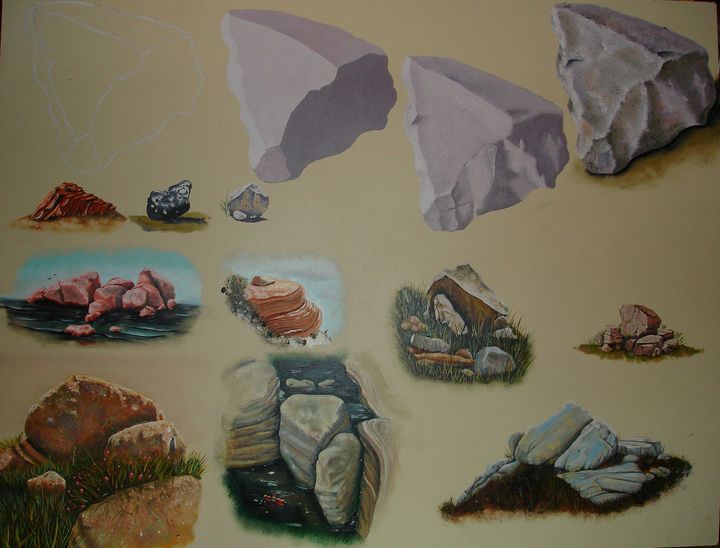 "Rock Study #3" - Brickyard Studios - Paintings & Prints, Landscapes ...