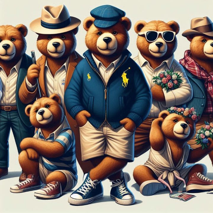 Group of Luxury Branded Bears - Retro Vintage - Digital Art & AI ...