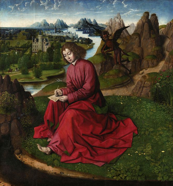 Anonymous~Saint John writing the Gos - Old master image - Paintings ...