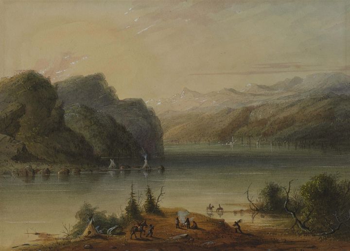 Alfred Jacob Miller~Lake Scene-Wind - Old master image - Paintings ...