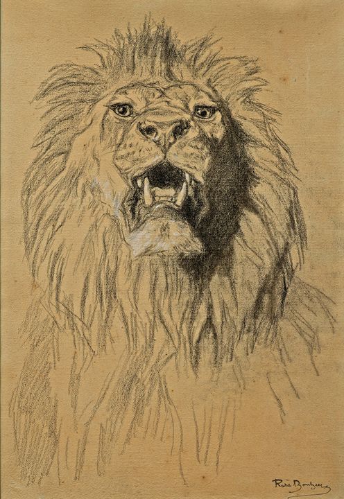 c. 1880–1885~Lion's head - Old master image - Paintings & Prints ...