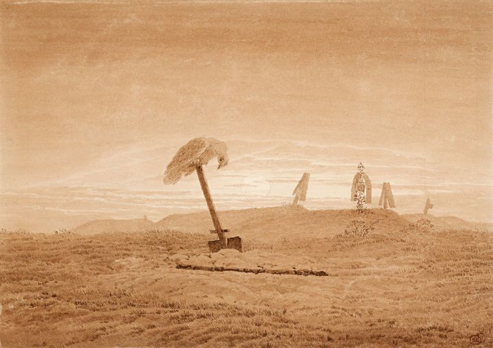 Caspar Friedrich~Landscape with Grav - Old master image - Paintings ...