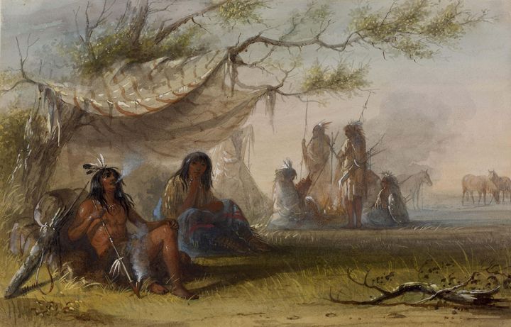 Alfred Jacob Miller~Indian Encampmen - Old master image - Paintings ...