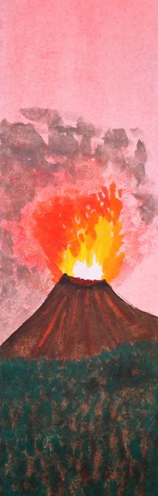 Volcano Watercolor Bookmark - Angelique Nicole - Paintings & Prints ...