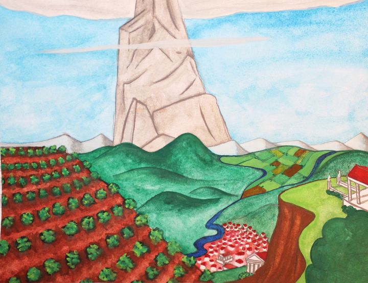 Hercules Landscape Watercolor - Angelique Nicole - Paintings & Prints ...