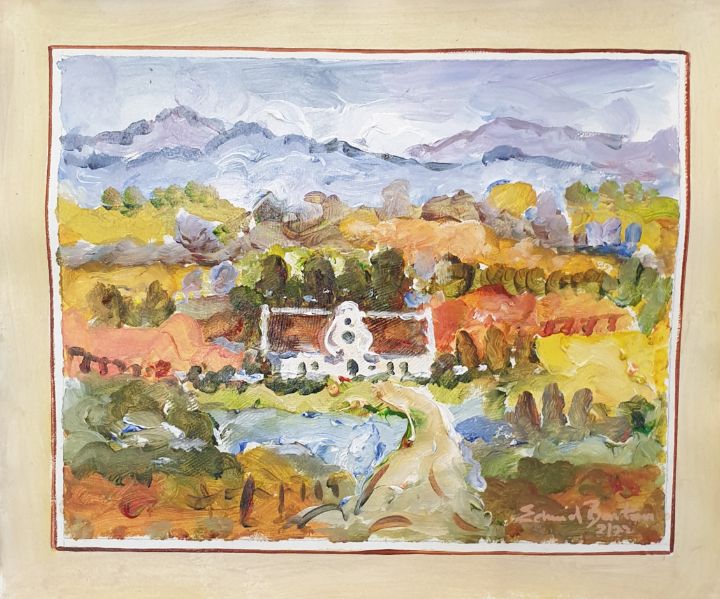 Cape cottage & mountain scene - Art Curator Gallery - Paintings ...