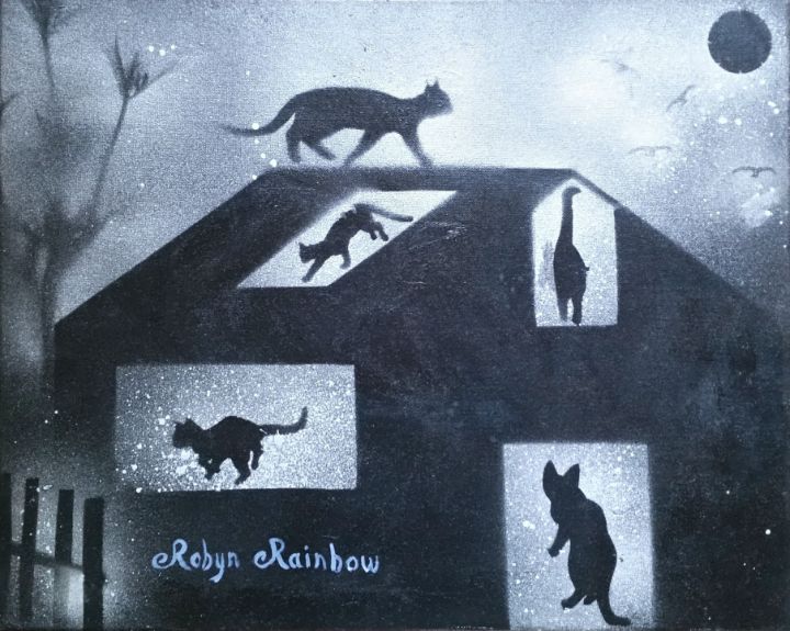 House of Cats - Robyn Rainbow - Paintings & Prints, Animals, Birds ...