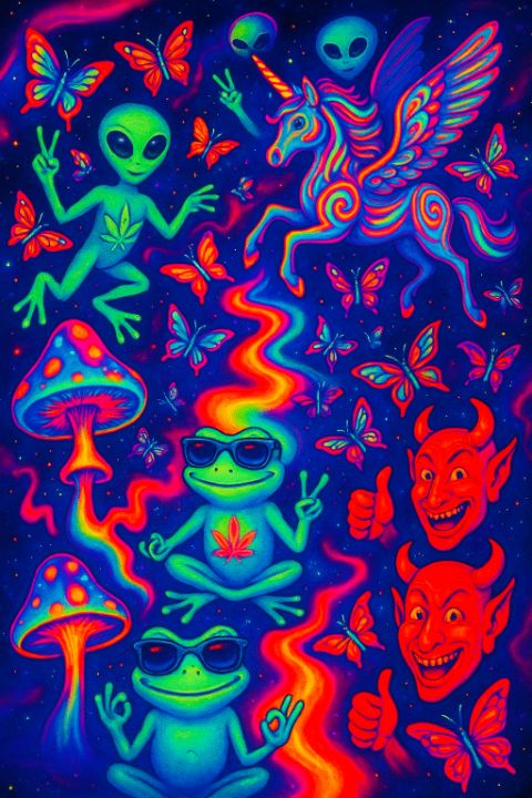 Trippy hippy frog - Psychodynamic Artwork - Drawings & Illustration ...