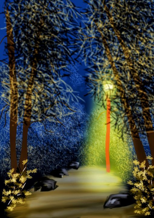 Night Light - Art by Lynn Wilson - Digital Art & AI, Abstract ...