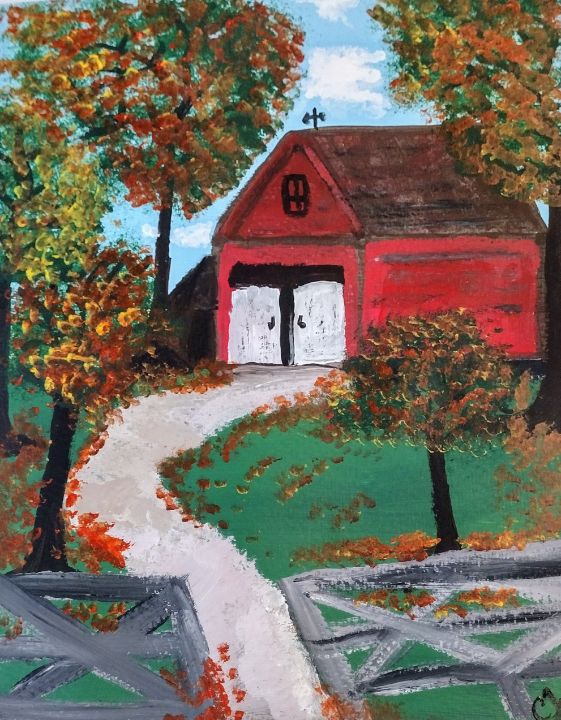 Red Barn in Fall - Connie's Colorful Creations - Paintings & Prints ...
