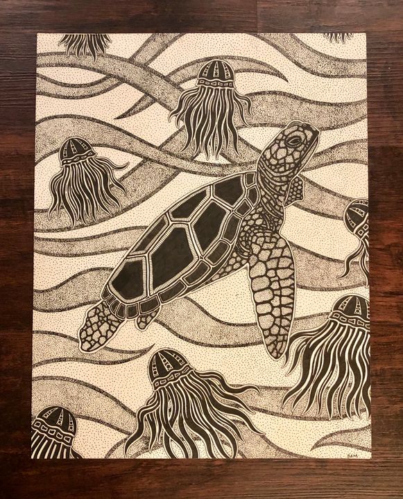 Sea turtle - Bryan Montgomery - Drawings & Illustration, Animals, Birds ...