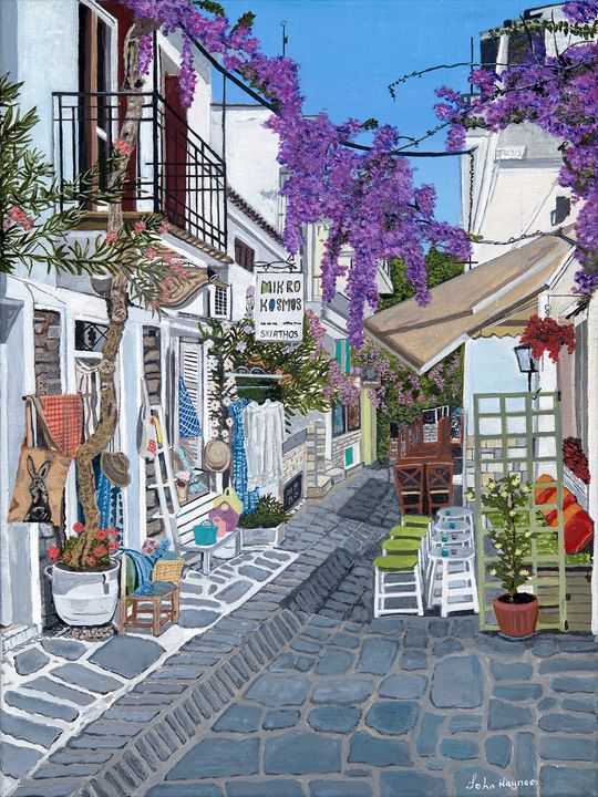 Alexandras Shop Skiathos - John Haynes Art - Paintings & Prints, Places ...