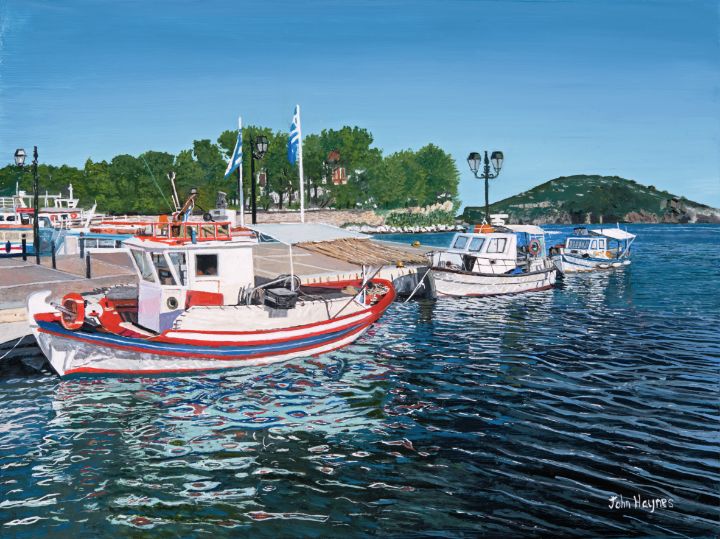 Skiathos Bourtzi - John Haynes Art - Paintings & Prints, Landscapes ...