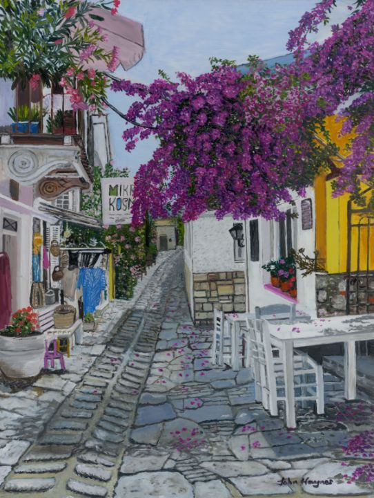 Skiathos Town - John Haynes Art - Paintings & Prints, Landscapes ...