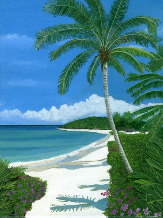 Palm tree beach - John Haynes Art - Paintings & Prints, Landscapes ...