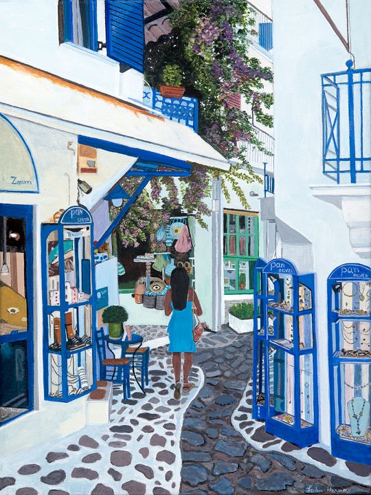 Skiathos Town - John Haynes Art - Paintings & Prints, Landscapes ...