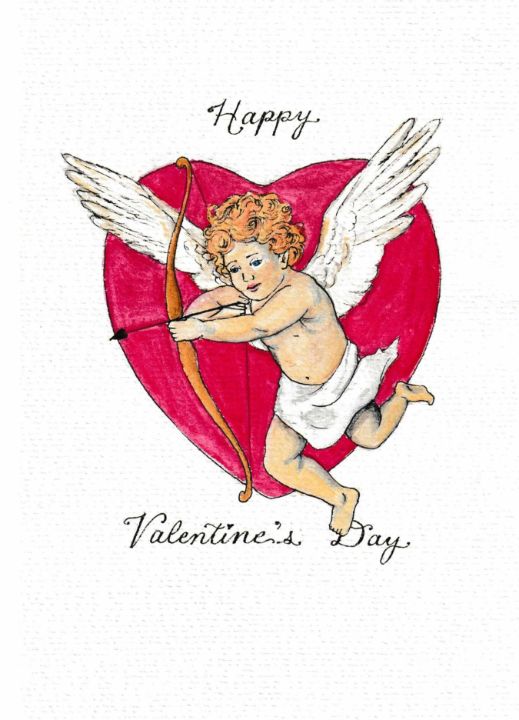 Vintage Cupid - Art by Regine - Drawings & Illustration, Holidays ...