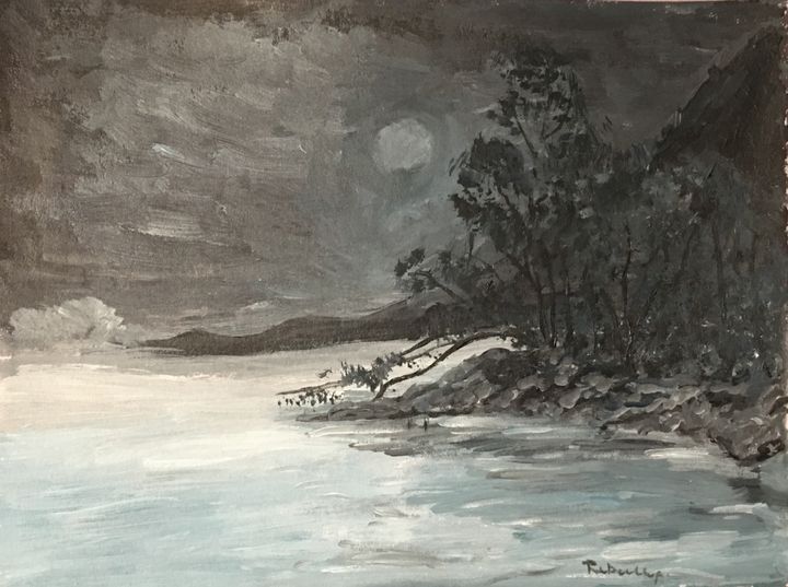 Foggy Night - Creative Key by Rebecca - Paintings & Prints, Landscapes ...