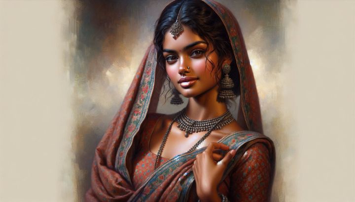hand painted Indian women painting - artsymango - Digital Art & AI, Ethnic, Cultural, & Tribal ...