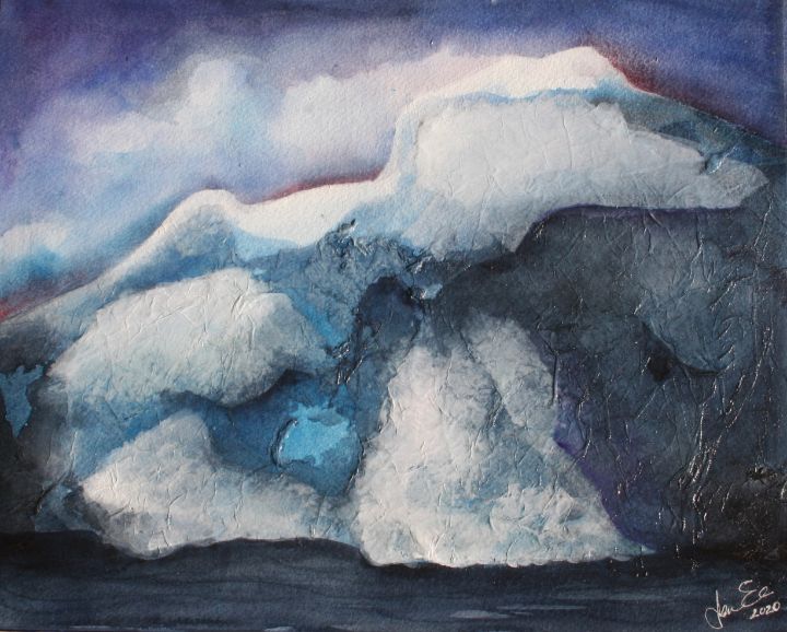 Iceburg Landscape - Jen Eufusia - Paintings & Prints, Landscapes ...