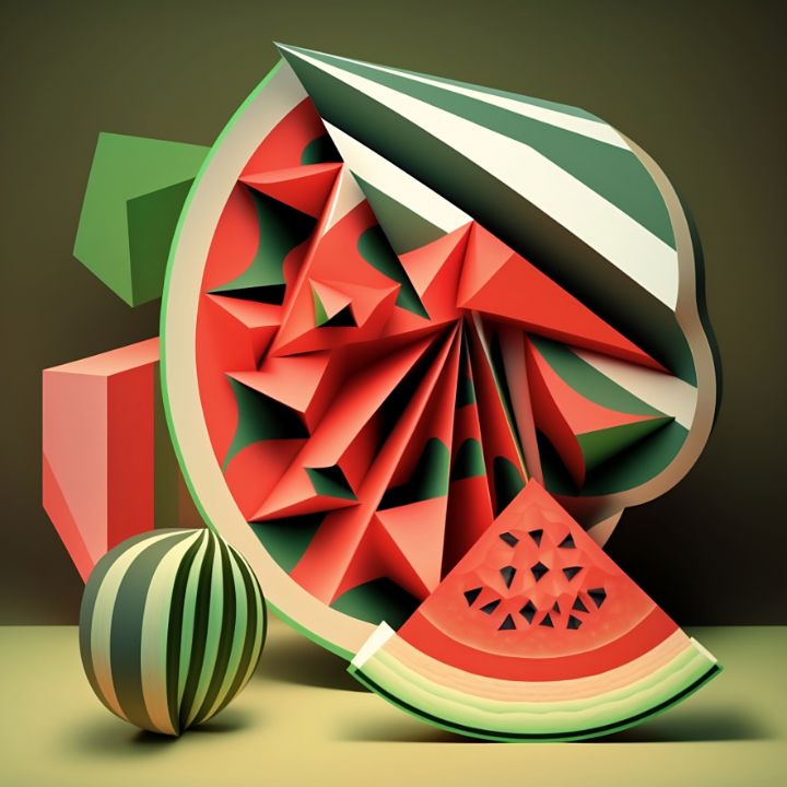 Watermelon - Still life 7 - .-/ - Digital Art & AI, Still Life, Food ...