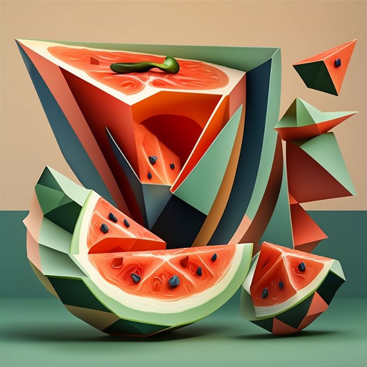 Watermelon - Still life 2 - .-/ - Digital Art & AI, Still Life, Food ...