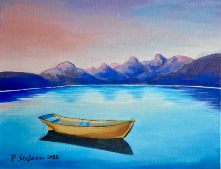 Boat in Lake McDonald, Montana, USA - P.Stefanou Art Creations ...